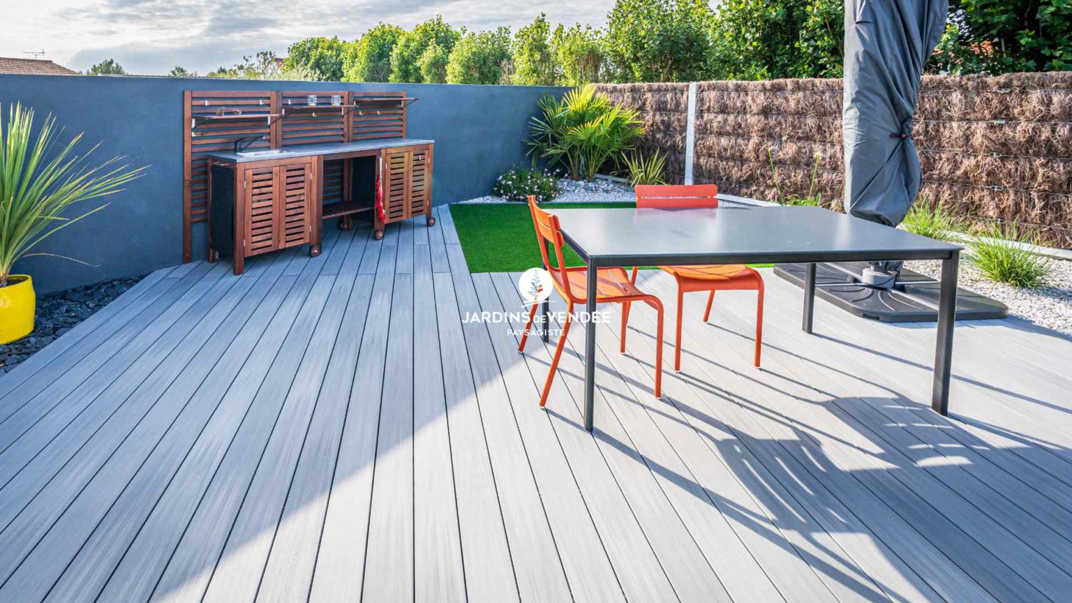 Réalisations aménagement terrasse extérieure - Jardins de Vendée